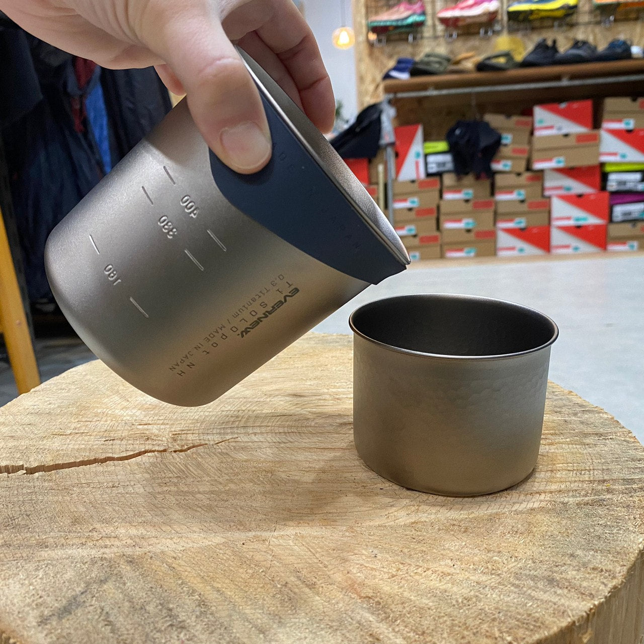 Ti SOLO pot NH（ハンドル無/チタン/550ml）【EVERNEW】★販売店舗限定モデル – SANKAKU STAND